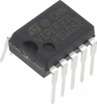 STMicroelectronics VIPER37LE PWM-контроллер, driver, flyback, DIP10, 3А; 800В; Ch: 1; 54 66кГц, 1шт