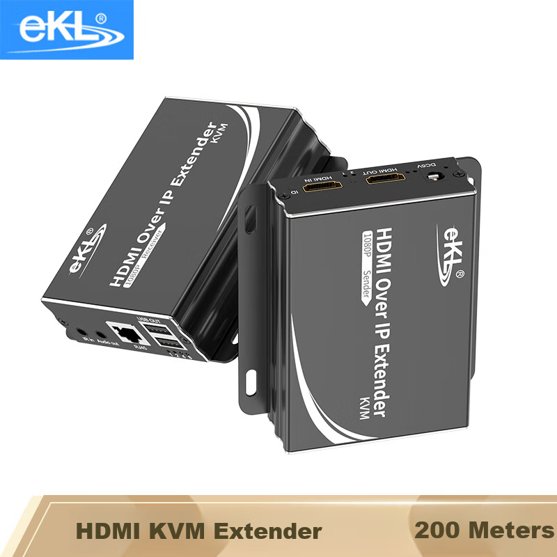 EKL HDMI KVM Extender 200M Высококачественный усилитель сигнала HDMI в RJ45 для подключения клавиатуры и мыши