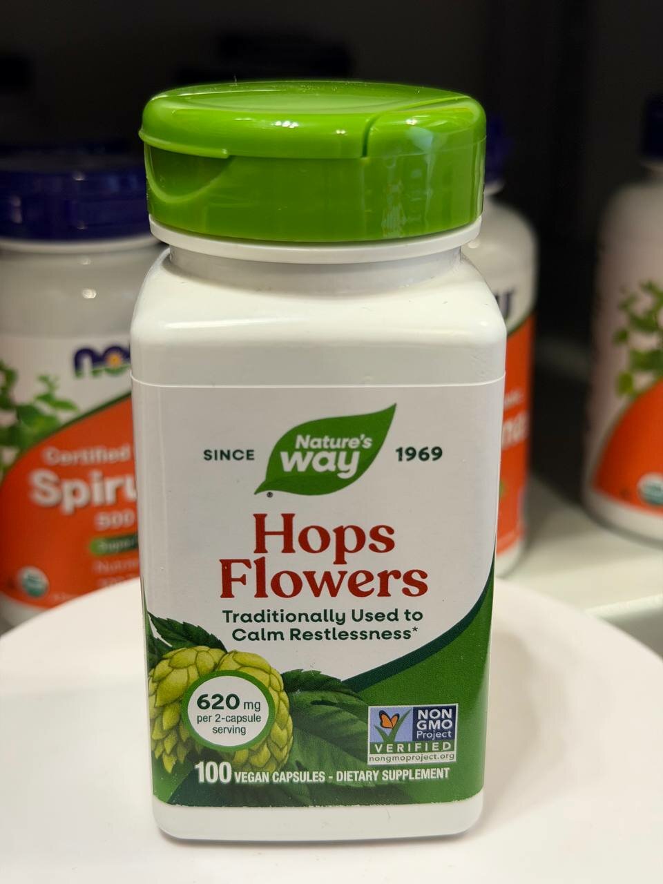 Nature's Way Hops Flowers - Цветки хмеля Против стресса и бессонницы 100 капсул