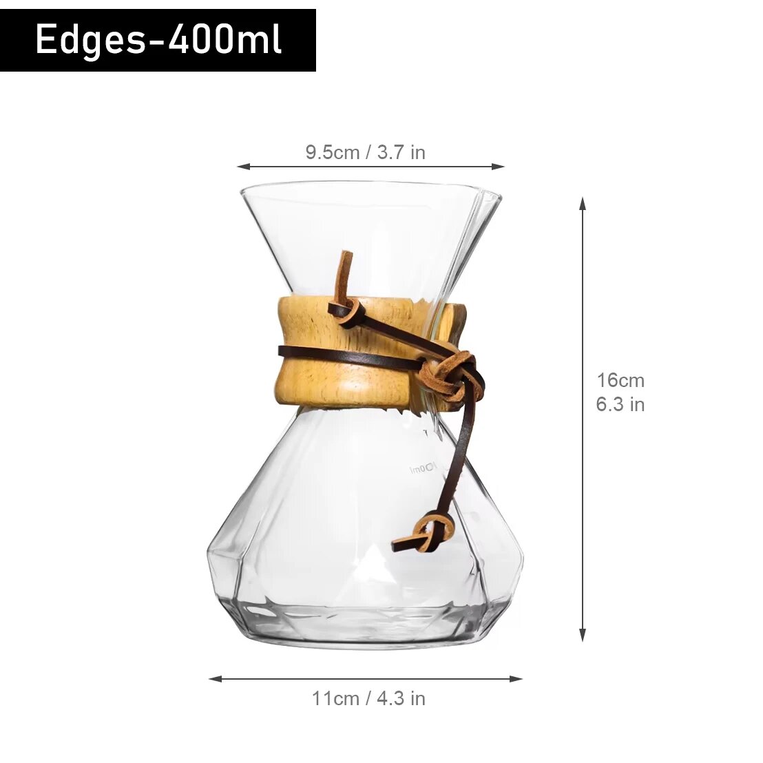 Кофейник SOTECH Chemex-стиля для заваривания кофе 400ml Edges