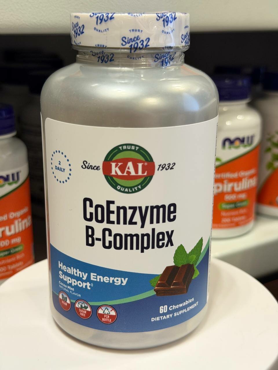 Kal CoEnzyme B-Complex - Комплекс коферментов витаминов группы B 60 жевательных таблеток со вкусом шоколада