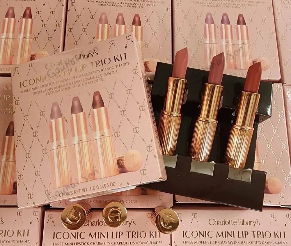 Подарочный набор губных помад Charlotte Tilbury (3*1,5 гр) Pillow Talk, Walk of No Shame , Supermodel Iconic Mini Lip Trio Kit