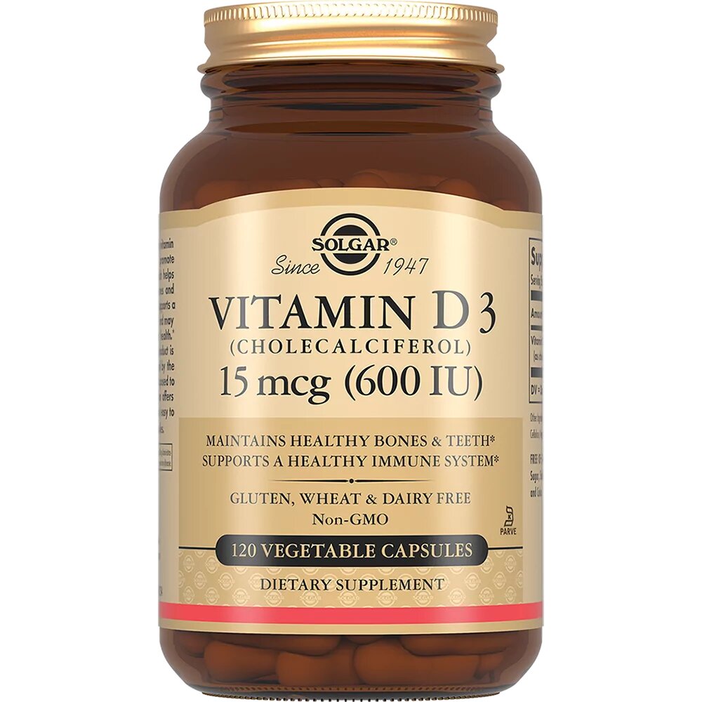 БАД Solgar Капсулы "Витамин D3 600 ME", 120 шт. VitaminD3 600 IU (Cholecalciferol)