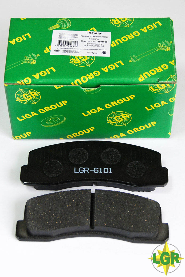 Колодки тормозные дисковые LGR LGR6101 передние для Lada ВАЗ-2121 Нива 4х4, 2123 Шеви Нива