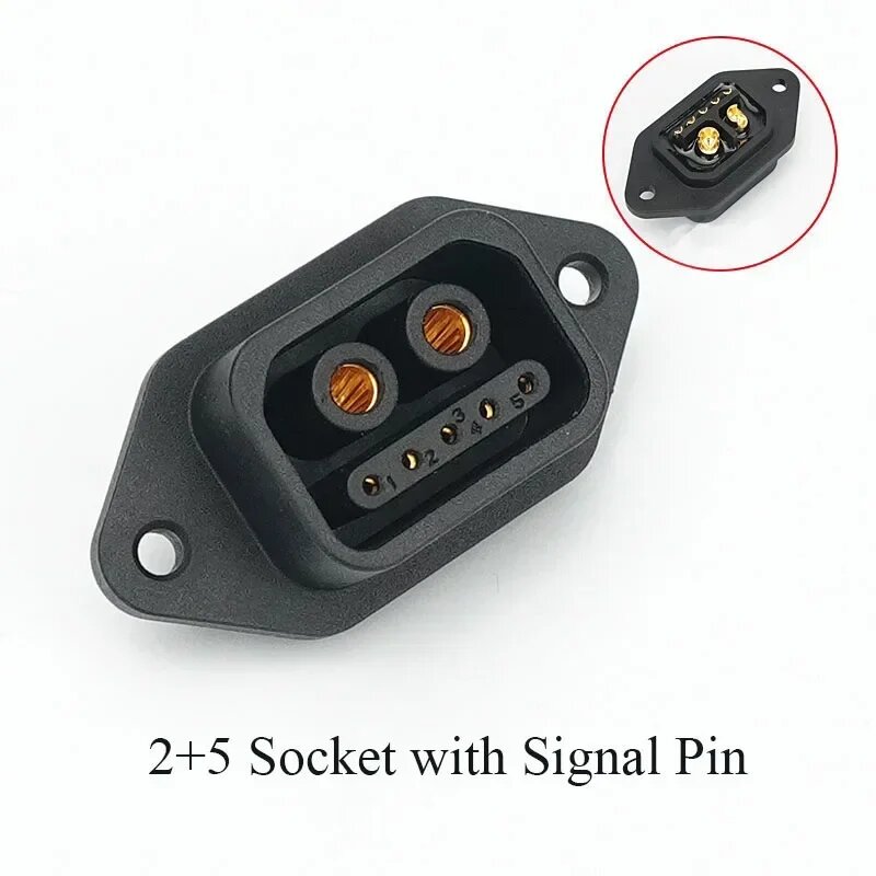 Разъем 2+5 Socket-1 для литиевых батарей