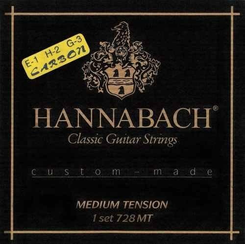 Hannabach 728MTC CARBON Custom Made Комплект струн для классической гитары, карбон/посеребренные