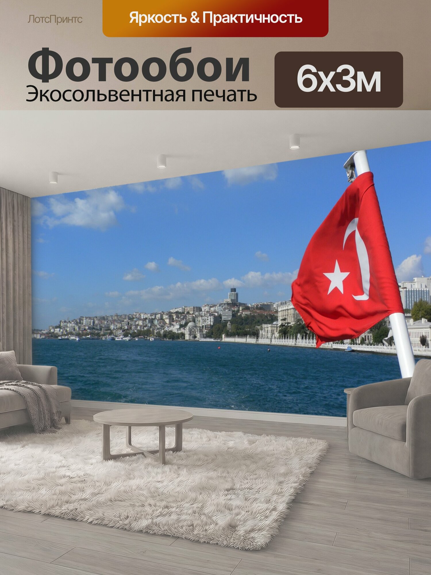 Фотообои "Турция, босфор, стамбул" 600x300 см. экосольвентная печать