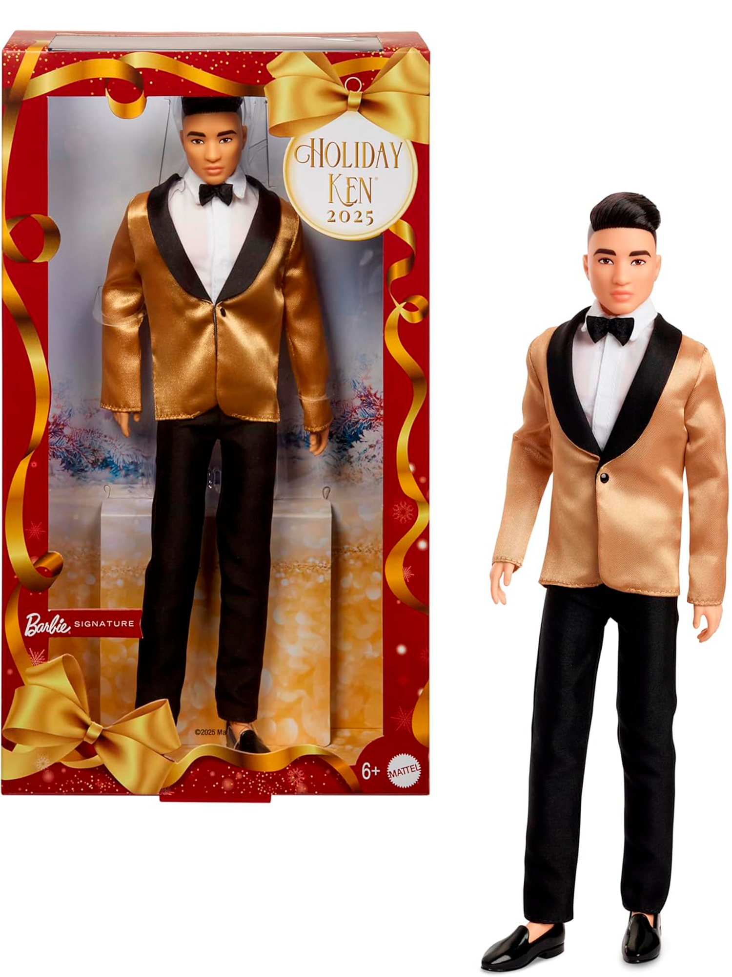 Кукла Кен брюнет серия Barbie Signature Holiday в костюме с золотым пиджаком