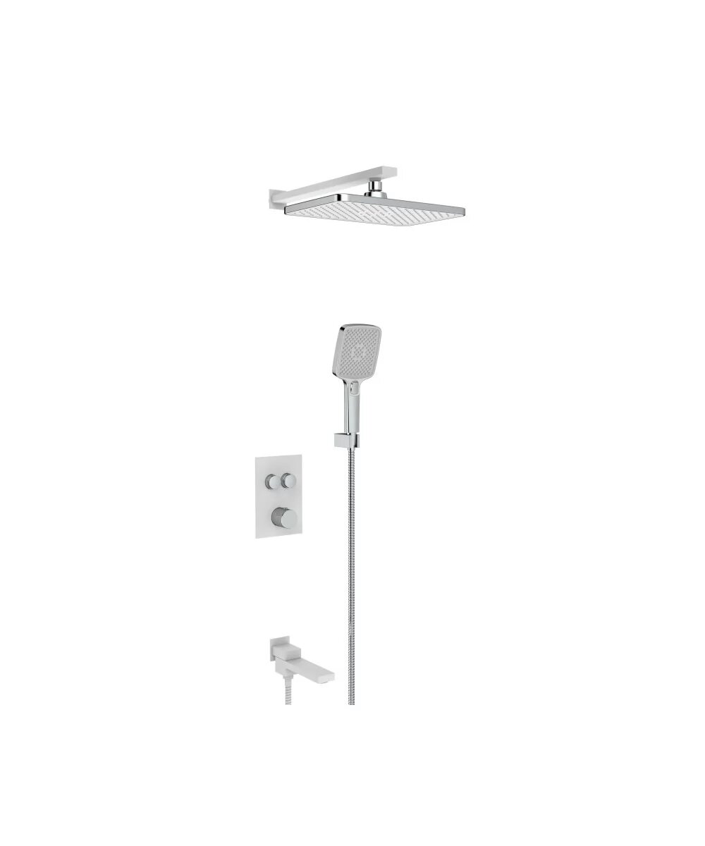 Встроенный смеситель для ванны с термостатом Vieir V25006-3F белый