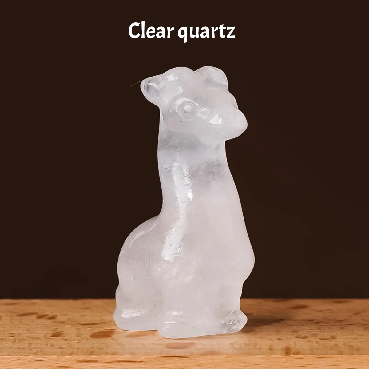 Хрустальный жираф Clear quartz, белый