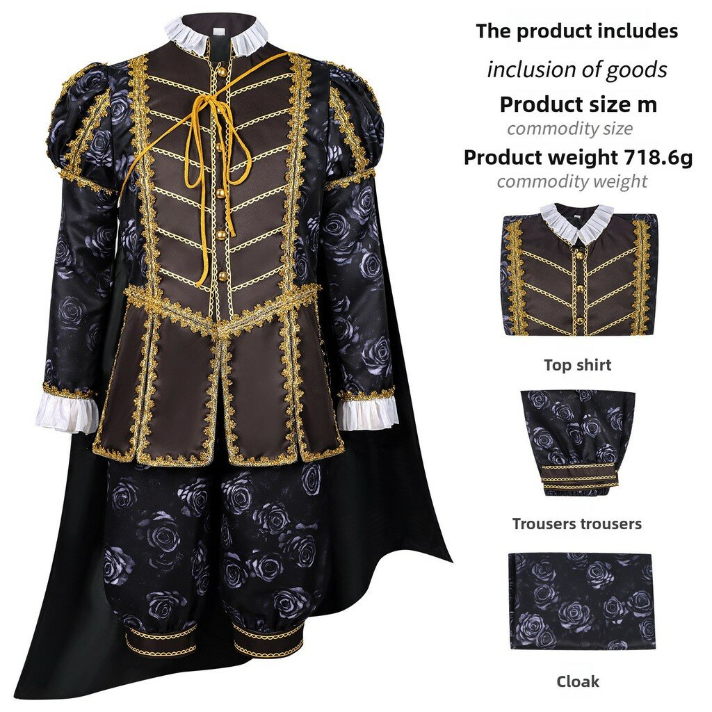 Britishinspired cosplay suit with digital print and long sleeves for performance costumes xxl