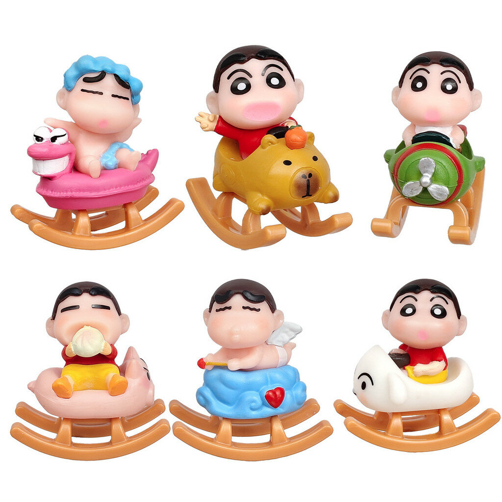 Crayon shinchan shaking chair pvc collectible figure for desk decor and toy enthusiasts
