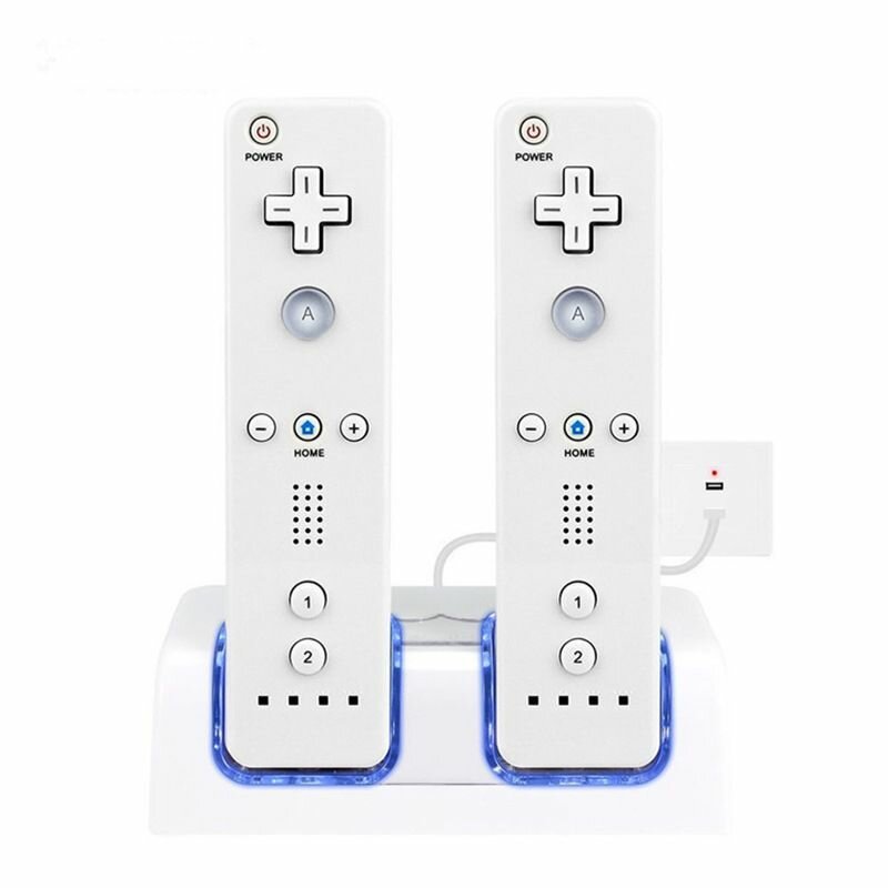 Зарядное устройство MyPads для пульта игровой приставки Nintendo Wii на 2 разъема с подсветкой