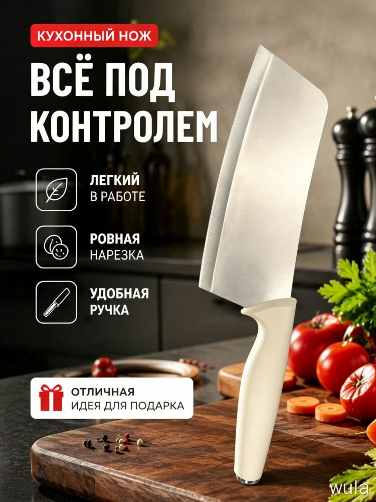 Кухонный нож wula 1 предмет Легкий в работе Ровная нарезка Удобная ручка для кухни