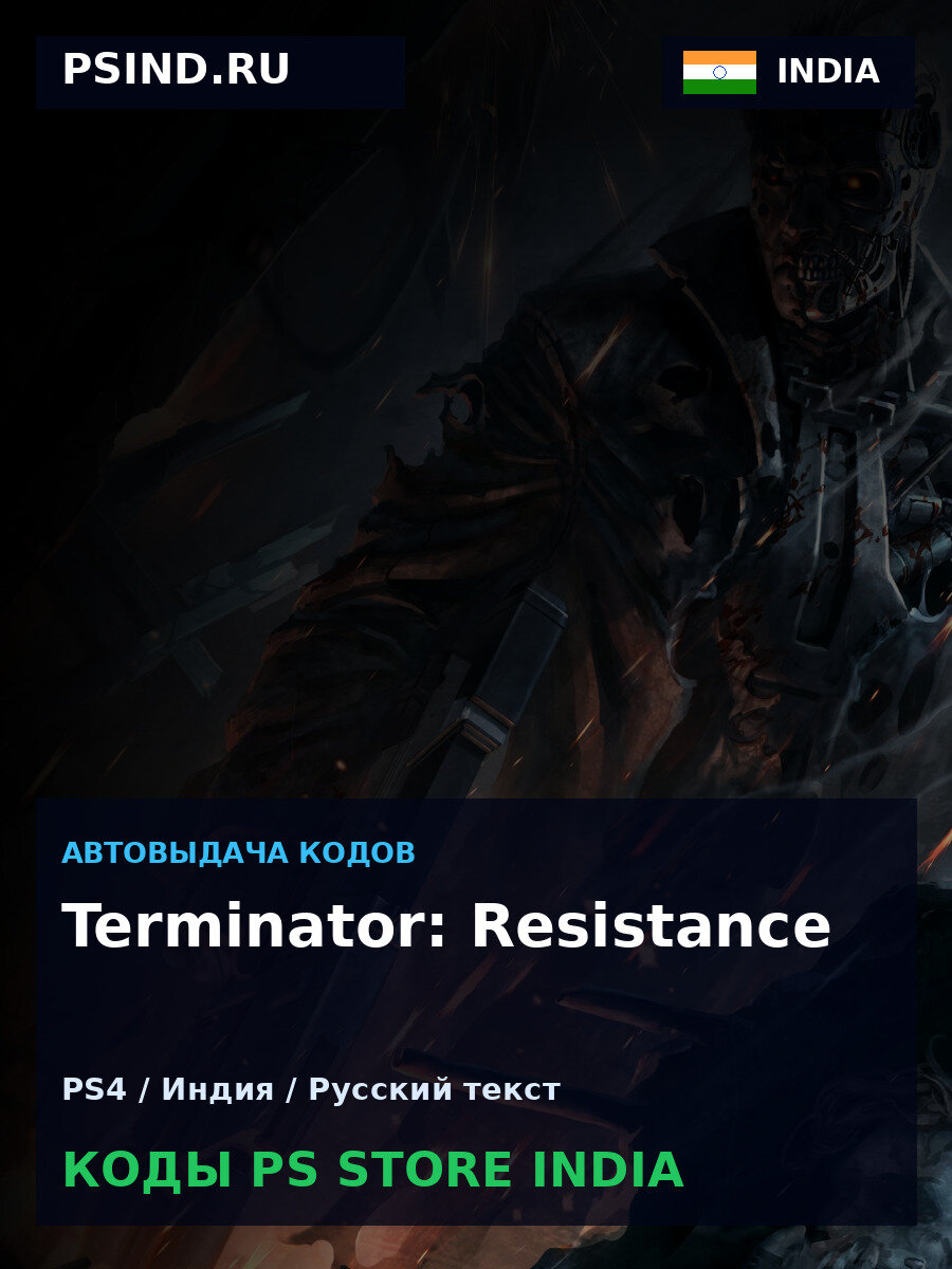 Terminator: Resistance PS4 — PlayStation Store Индия, цифровая версия