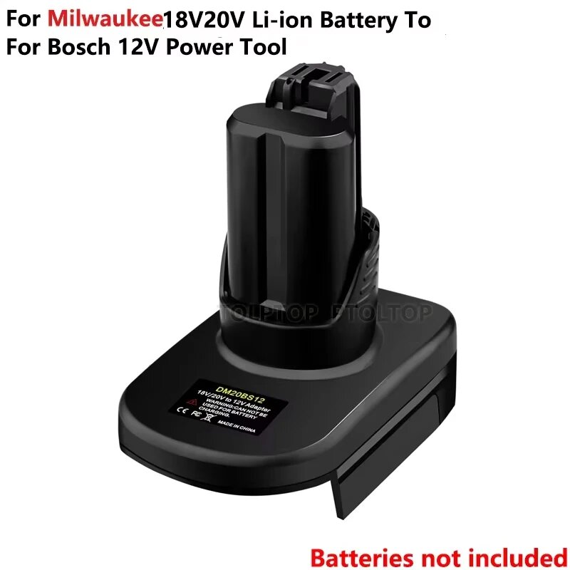 Адаптер для аккумуляторов Bosch 12В от Milwaukee 18В/Dewalt 20В DM20BS12