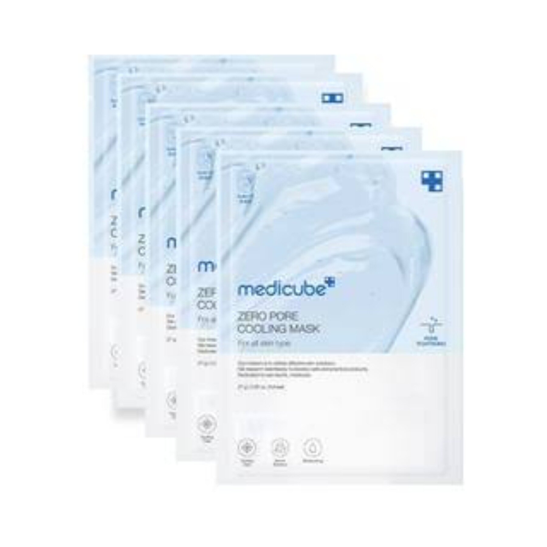 Охлаждающая тканевая маска для сужения пор 27 гр (5 шт в наборе), Medicube zero pore cooling mask