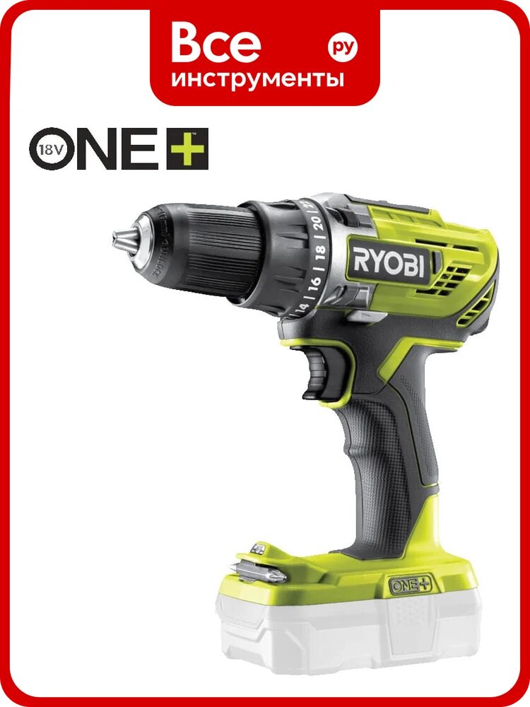 Дрель-шуруповерт Ryobi ONE+ R18DD3-0 без аккумулятора в комплекте 5133002889