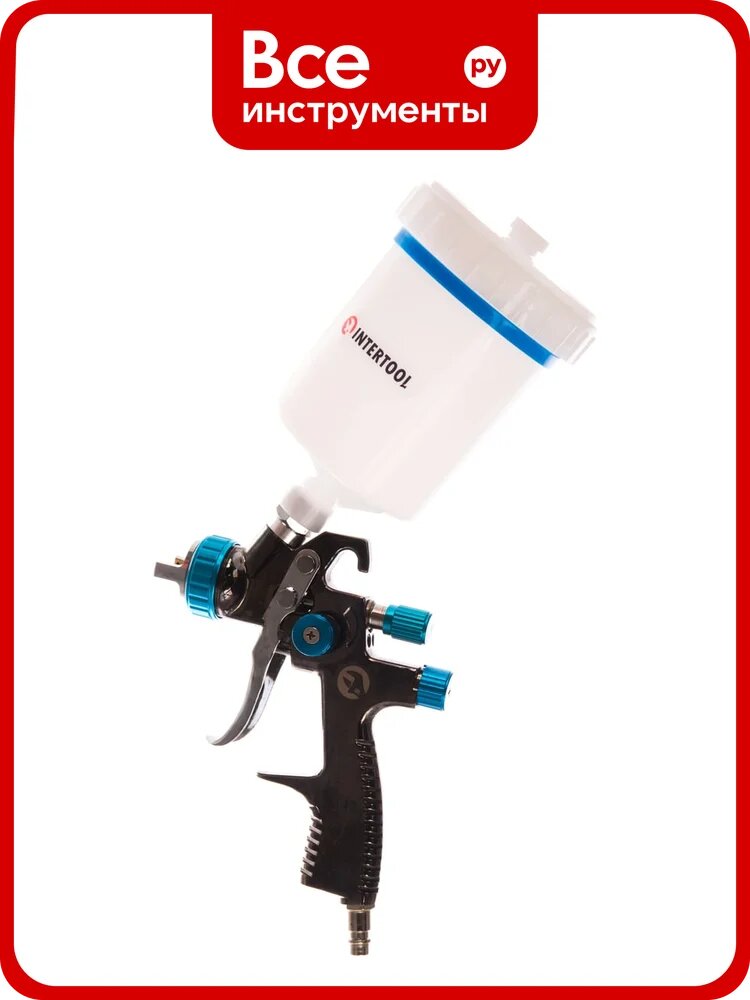 Пневматический краскопульт INTERTOOL LVLP BLUE PT-0134, для выполнения профессиональных работ