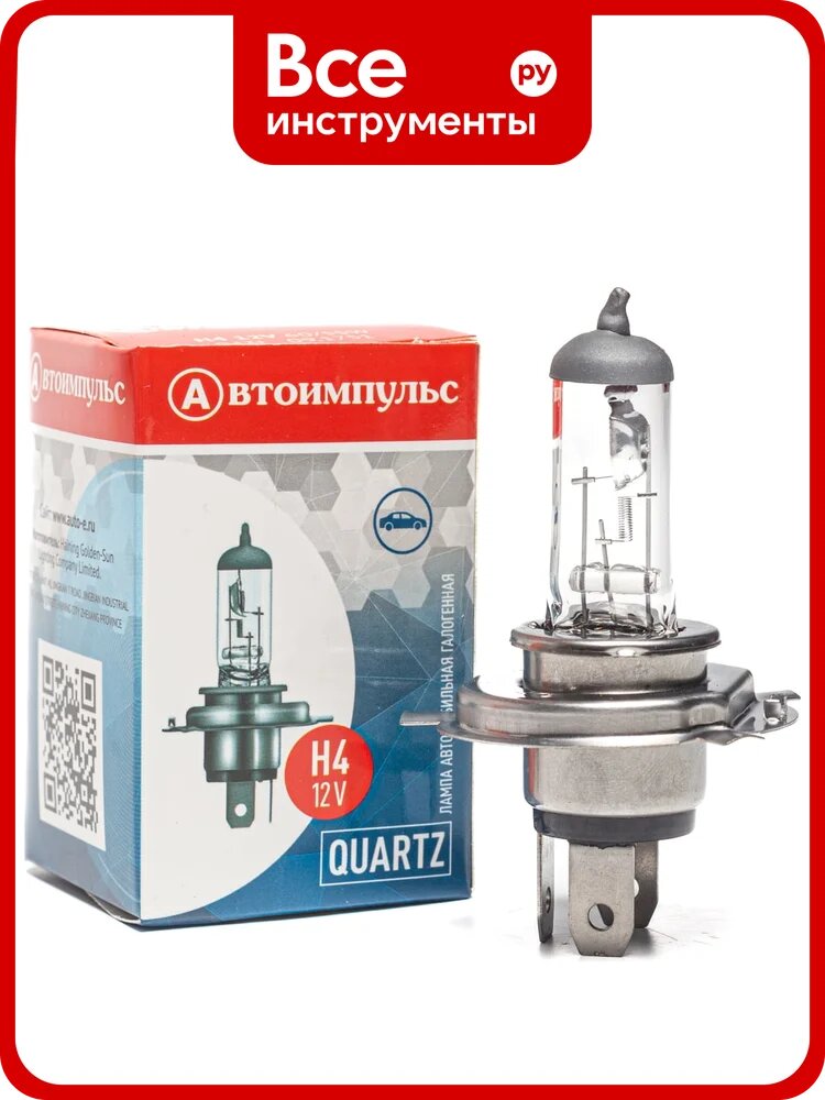 Галогенная автолампа Autoimpuls QUARTZ H4, 12 В, 60/55W, P43t 09.1751