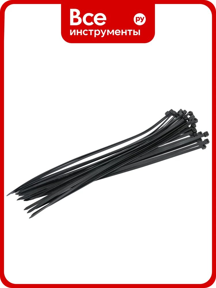 Нейлоновые стяжки Промрукав 4,8х300, черные. PR08.3077 8x300, для крепления кабелей и проводов