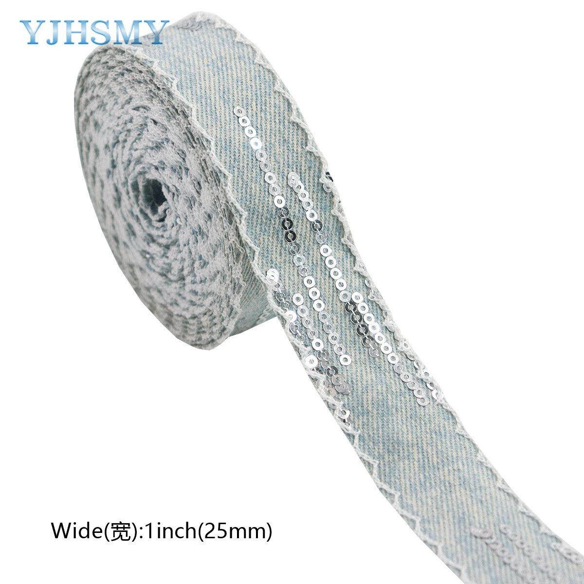 Джинсовая ткань с бахромой YJHSMY синяя 2 ярда Wide 25mmHook edge