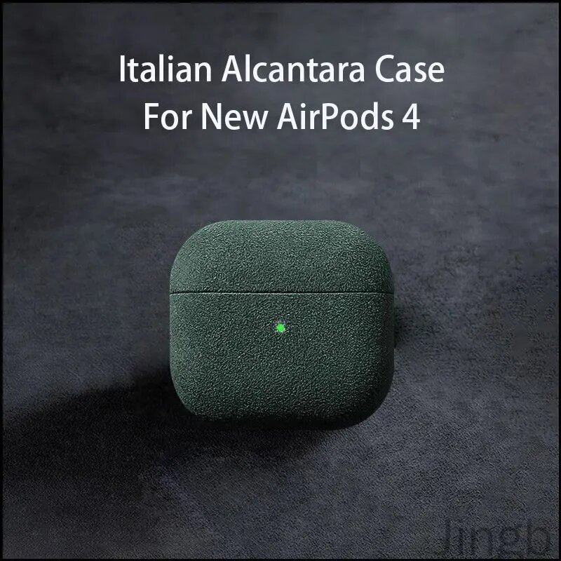 Итальянский кожаный чехол из алькантары для мягкой обложки Apple AirPods 4