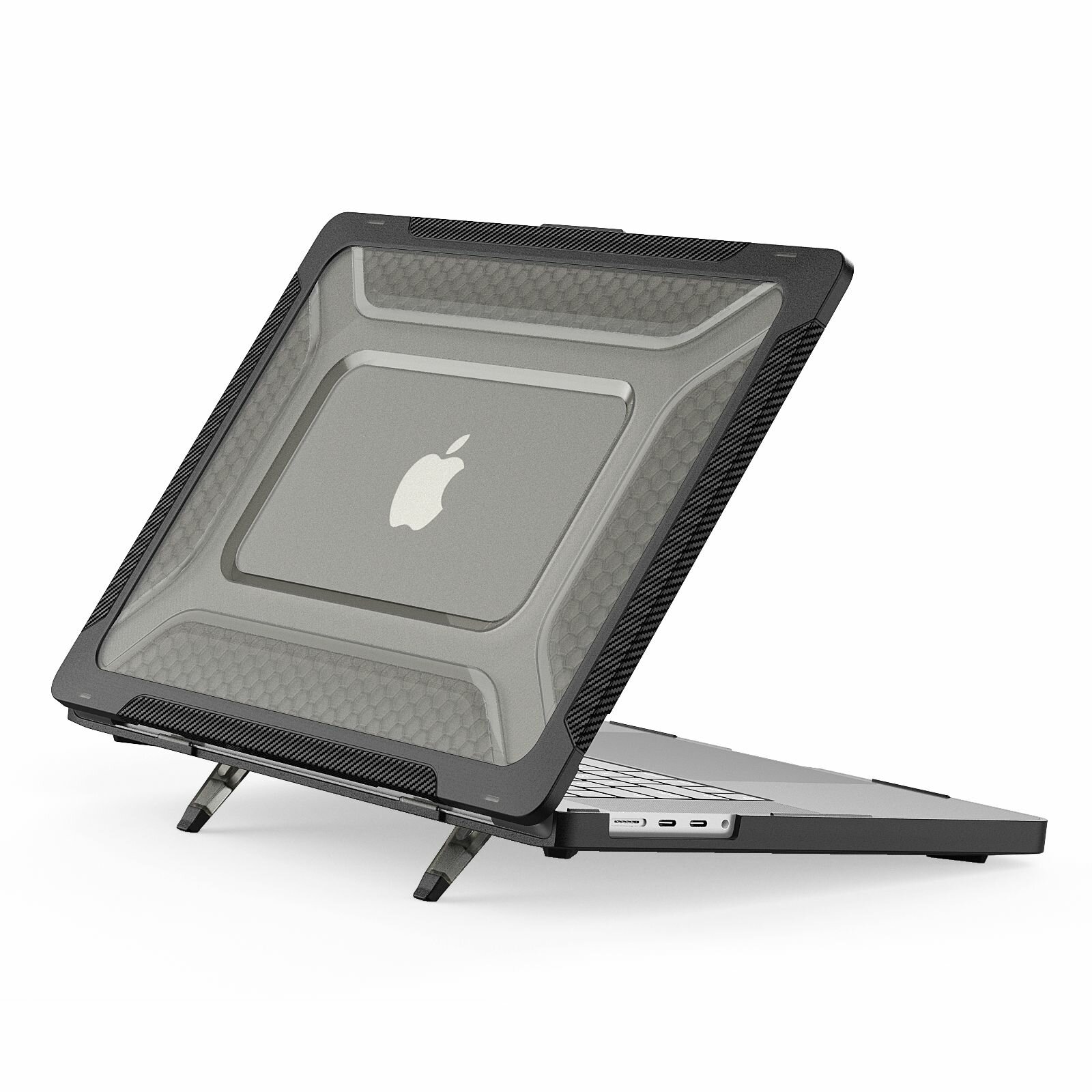 Накладка для MacBook Pro 16" (2021-2023) черный (Соты) Микки Бич пластик