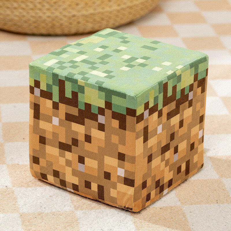 Stuffed animal grass block creeper steve enderman, green, 10 cm