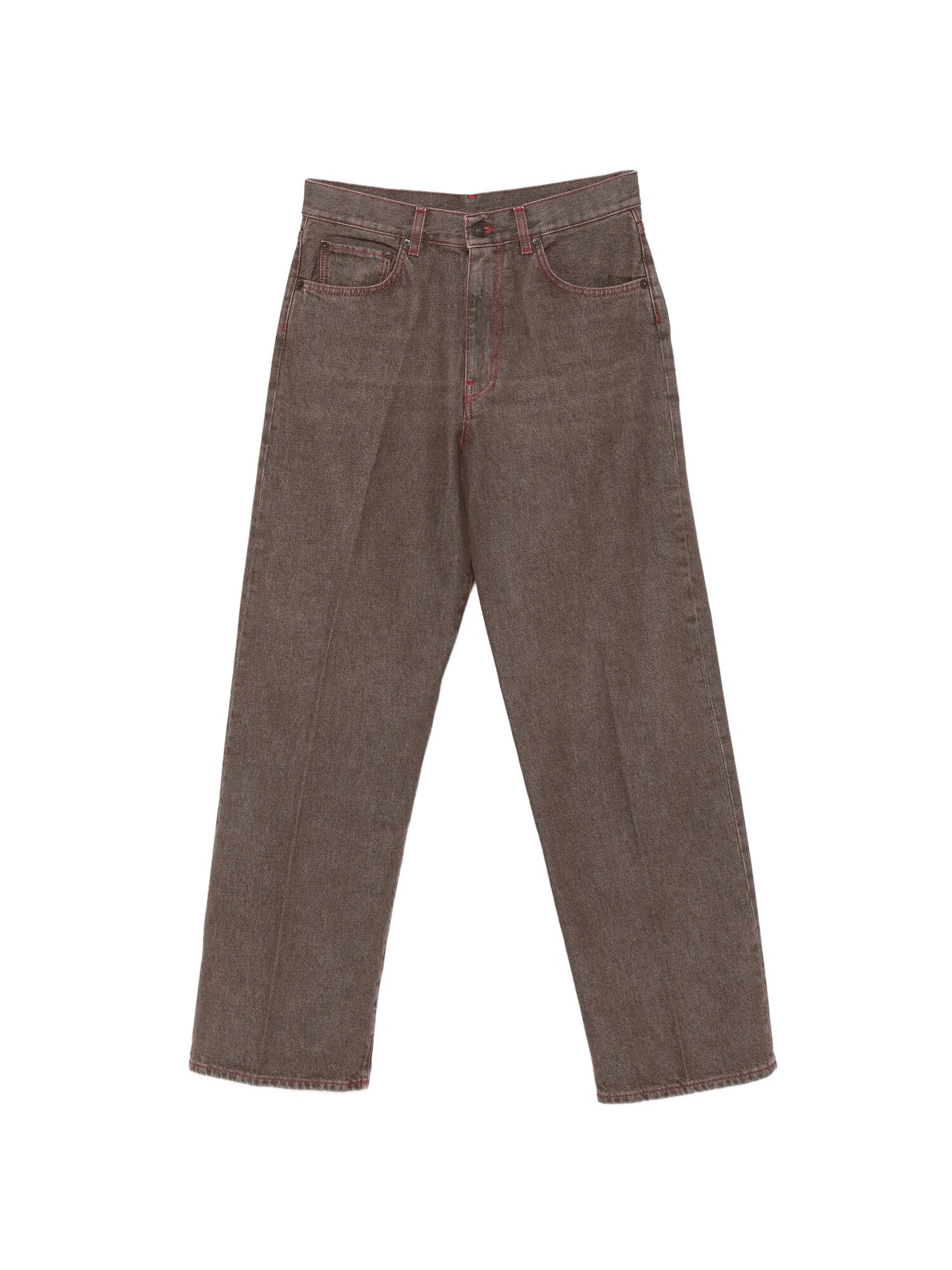 Джинсы Contrast-stitch straight-leg jeans 