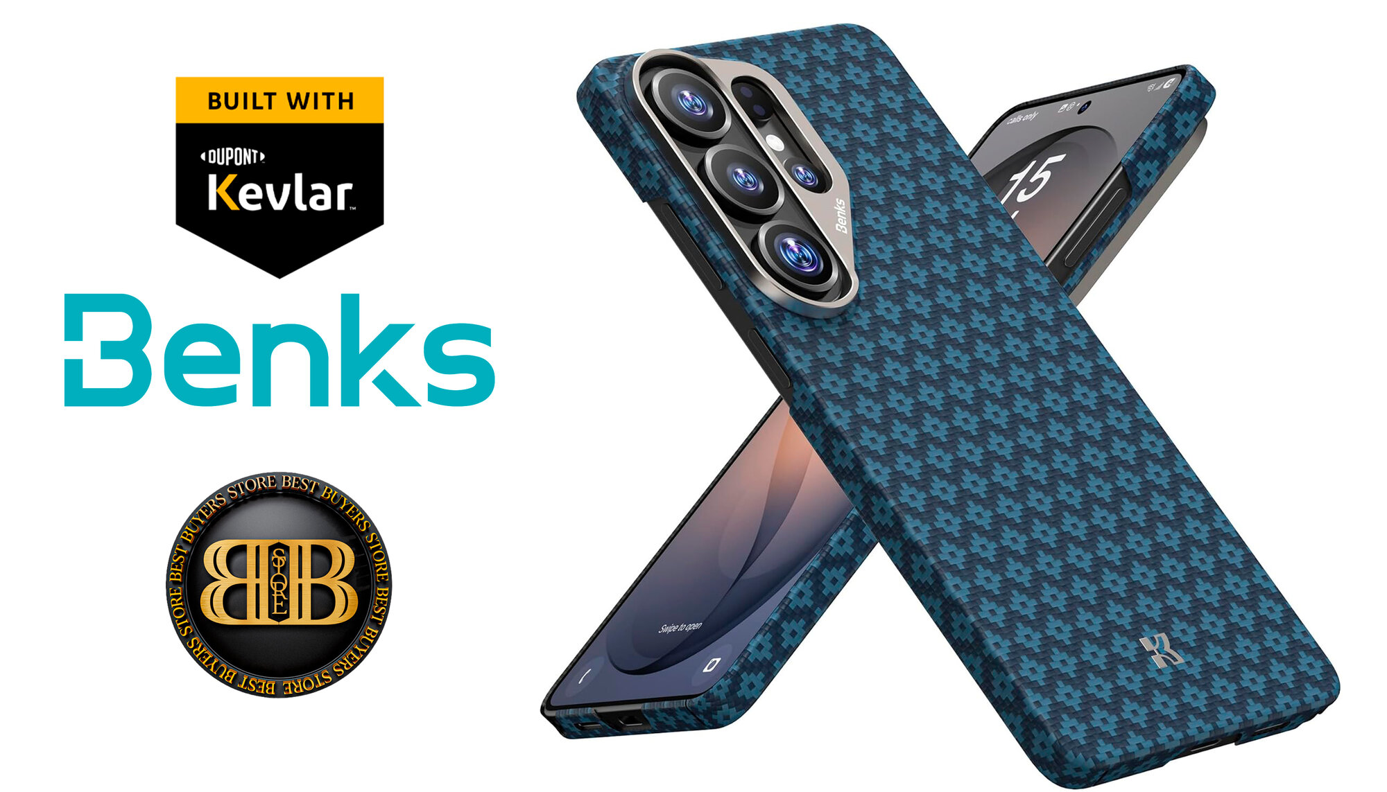 Чехол Benks ArmorGrid ArmorAir Kevlar MagSafe для Samsung Galaxy S26 Ultra (S26U), ( Azure Blue ) Синий