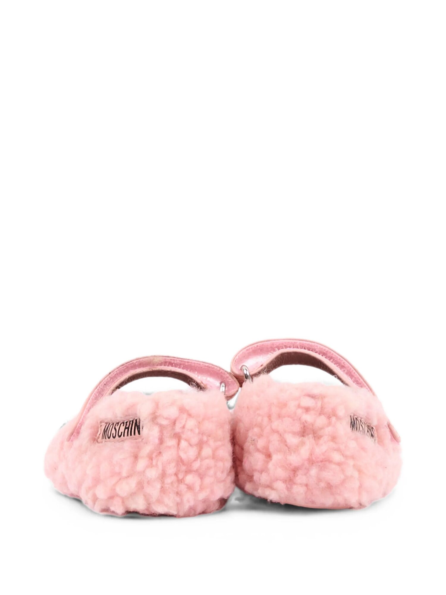 Балетки MOSCHINO Shearling-effect touch-strap ballet flats, размер 17 — фото 1