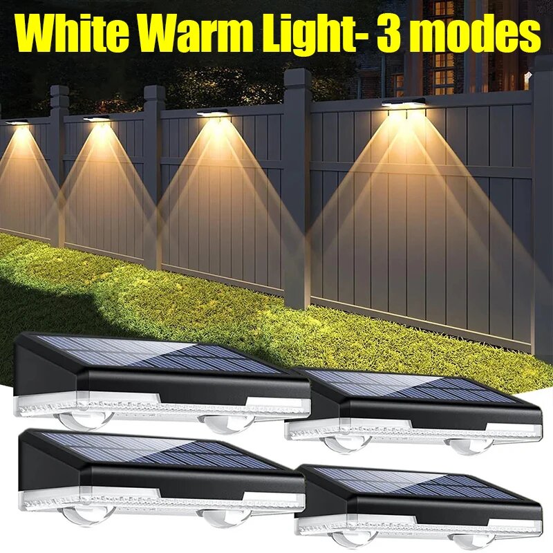 Солнечные настенные светодиодные лампы RGB White Warm Light, 1PC