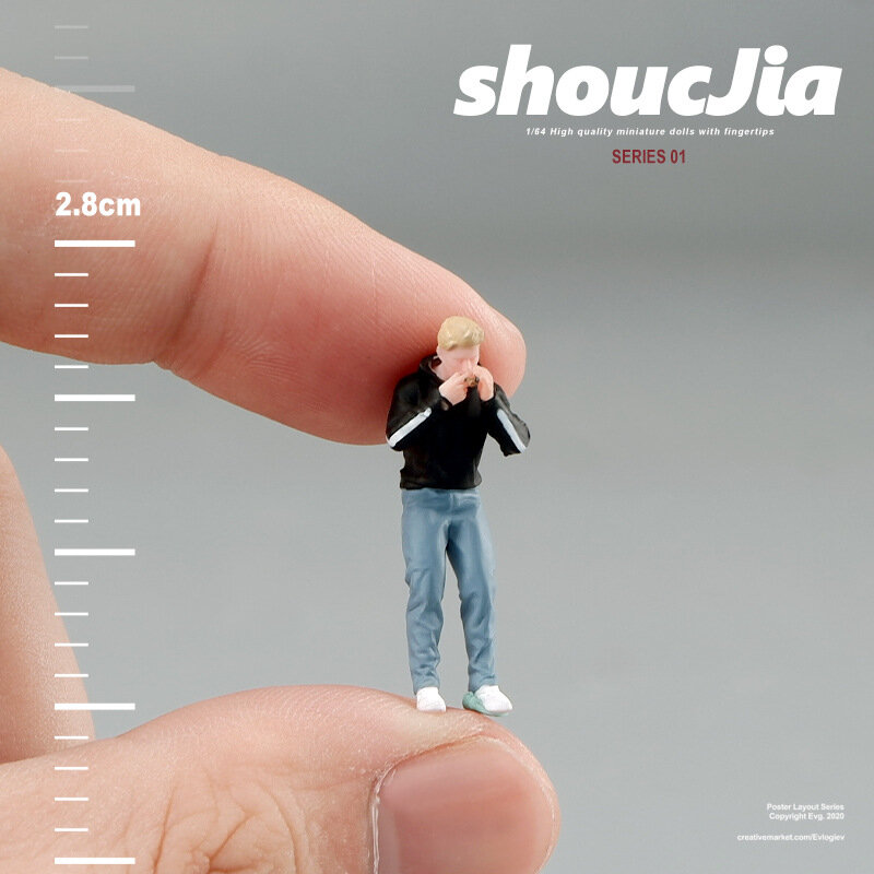Фигурка 1:64 человек, летний образ, миниатюра для диорамы