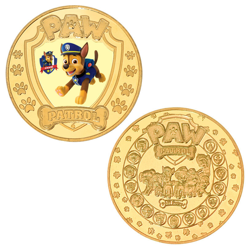 Коллекционная монета 40 мм с изображением Маршалла из PAW Patrol, из цинкового сплава, подарок-сувенир