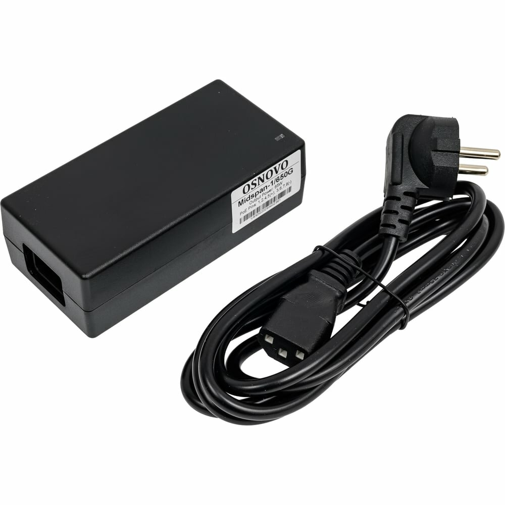 PoE-инжектор OSNOVO Midspan-1/650G 65W Gigabit Ethernet на 1 порт. sct1384