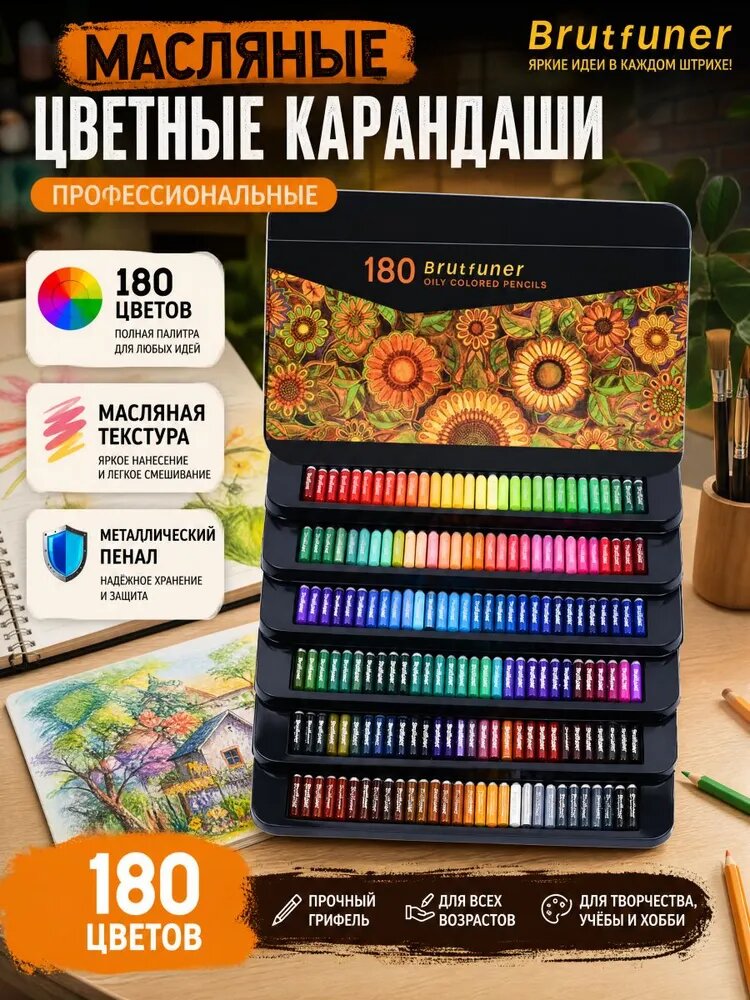 Brutfuner Набор карандашей, вид карандаша: Цветной, 180 шт.