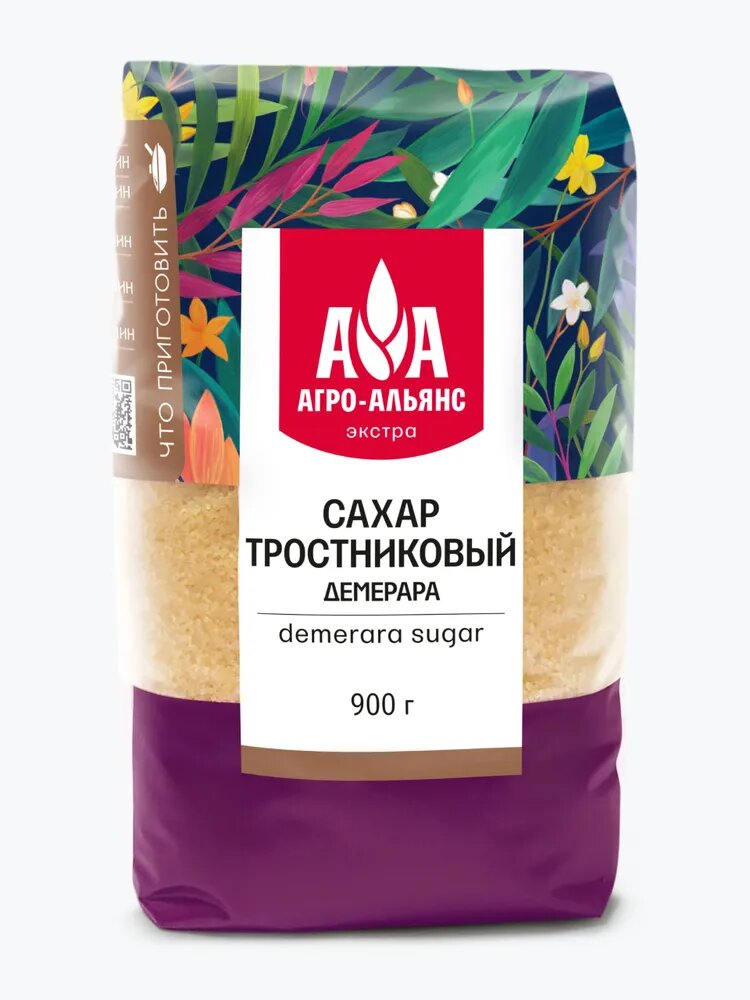 Сахар тростниковый нерафинированный Демерара Агро-Альянс 900 г