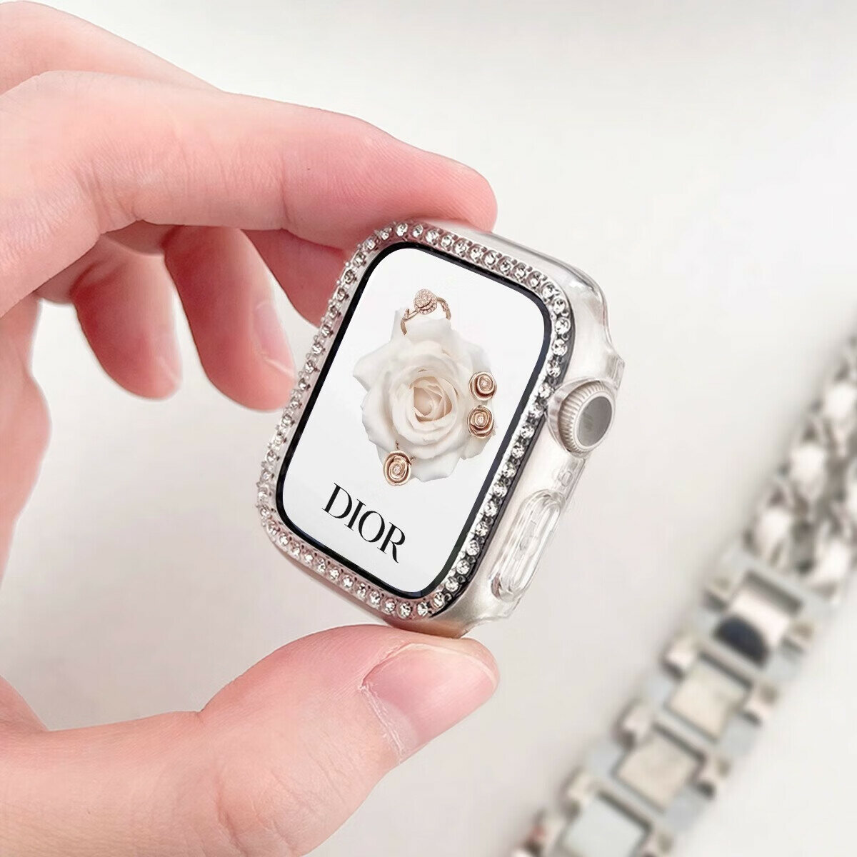 Biaodaige Apple Watch S10/S11 46 мм ударопрочный противоцарапинный полузакрытый диамантовый чехол Цвет：46 мм