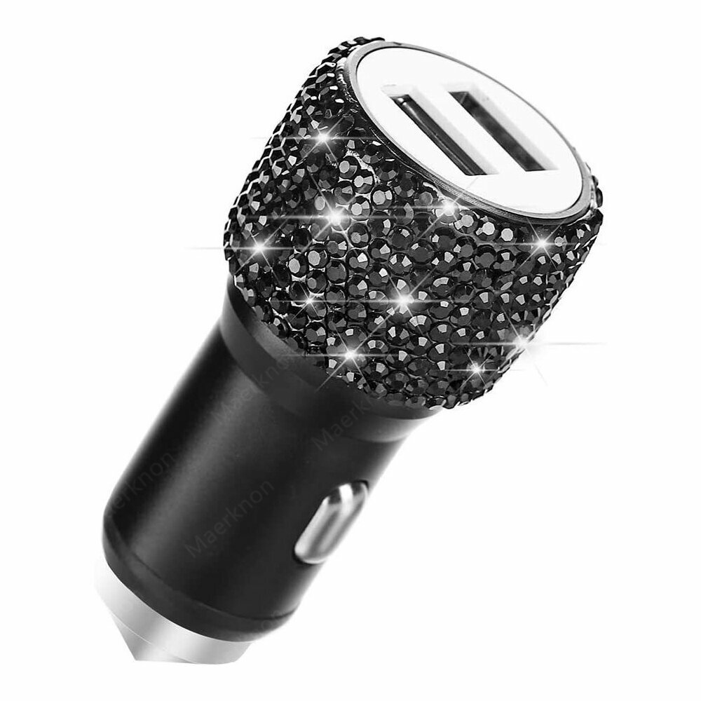 Двойное USB-зарядное устройство с быстрой зарядкой, 5V 2.1A, два порта, черный