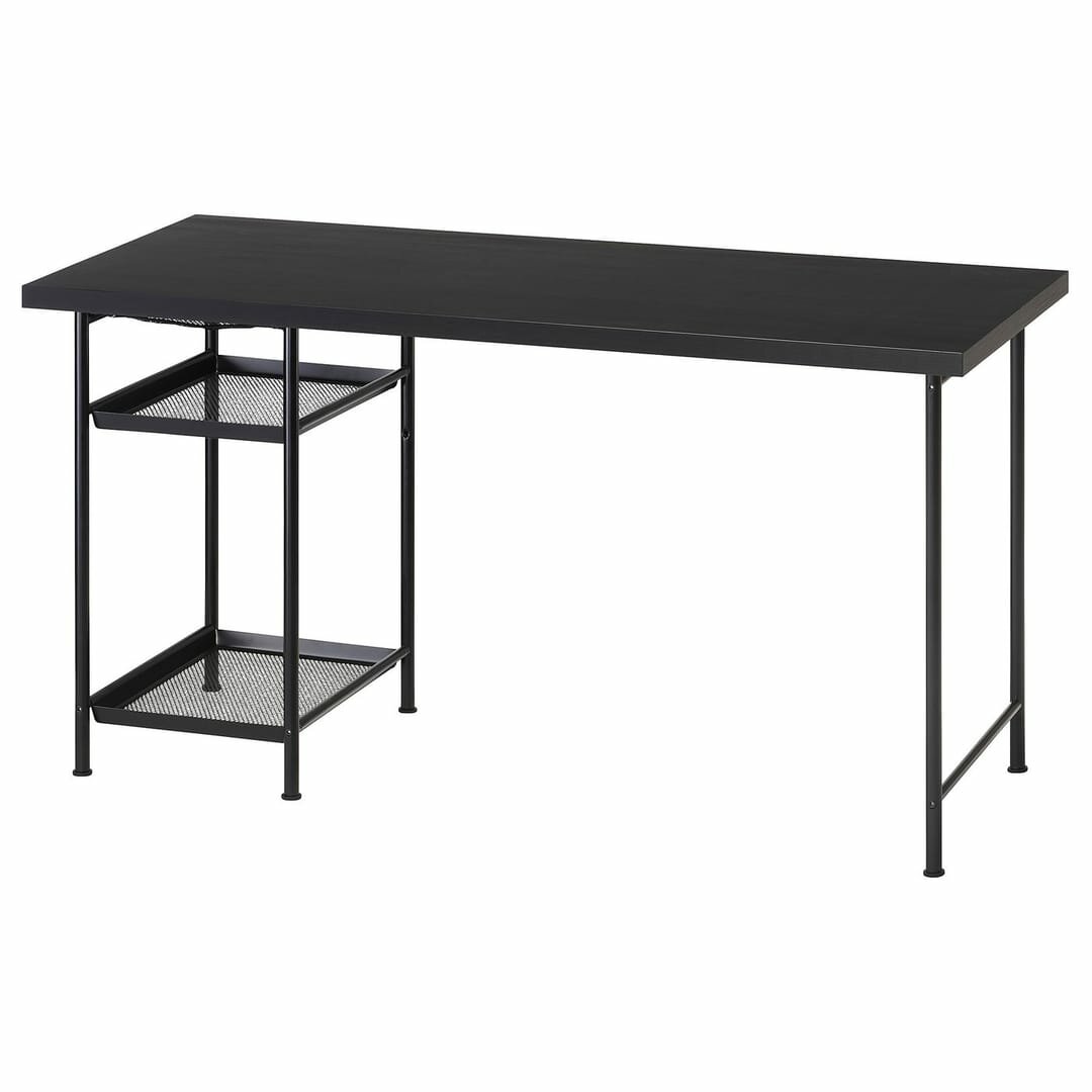 Письменный стол ikea lagkapten / sp nd, темно-коричневый/черный, 140x60 см 495.638.28