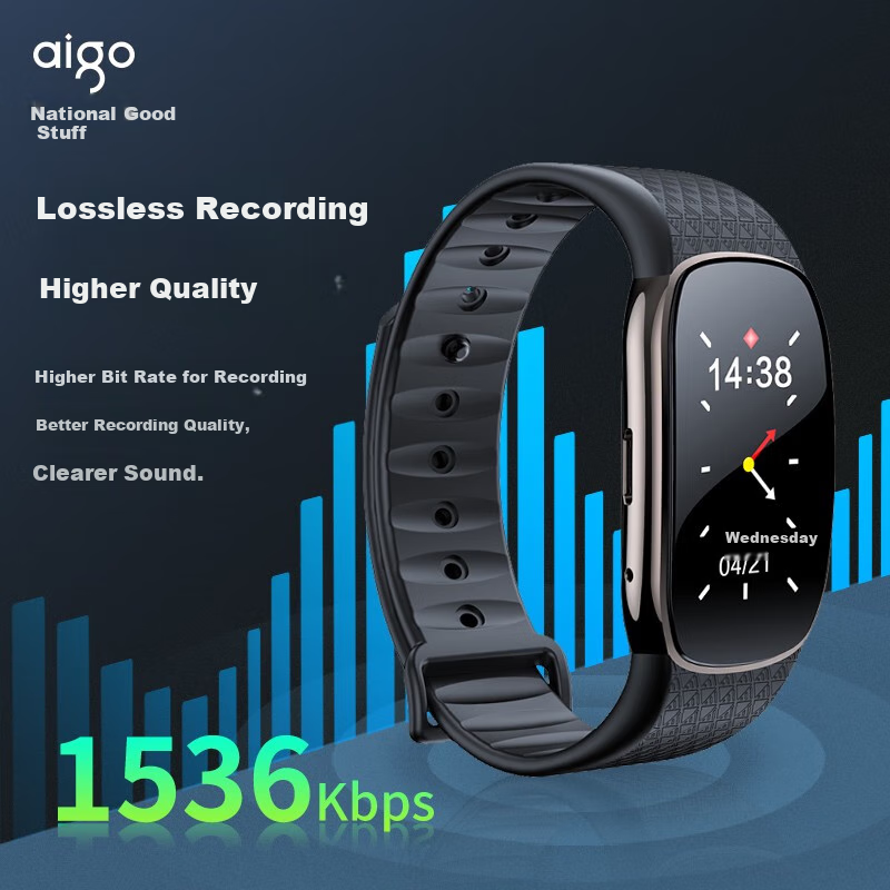 Aigo R6511 Умный наручный диктофон 32 ГБ профессиональный с шумоподавлением и однонажатием для встреч обучения интервью