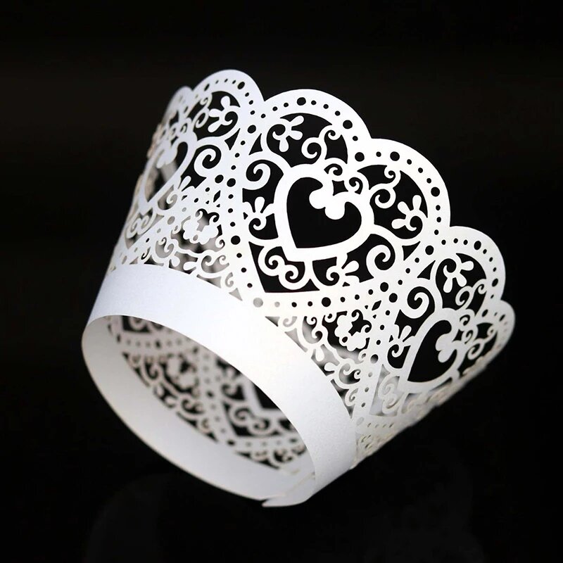 Бумажные подставки для кексов WEHRPARTY Белый, 50pcs, White