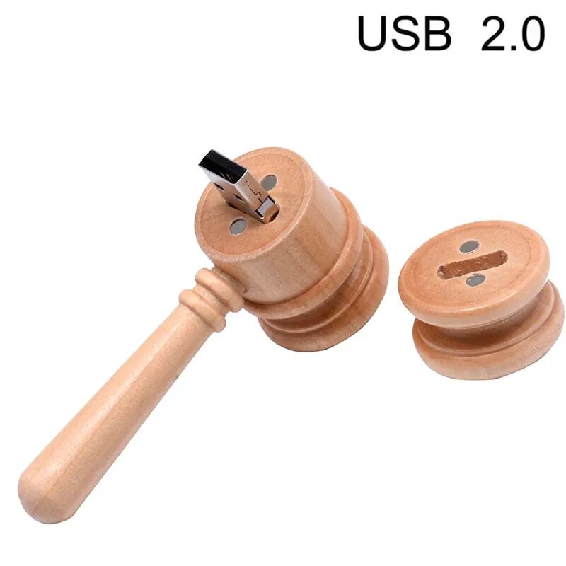 USB-флешка JASTER деревянная молоток 128 ГБ 64 ГБ 32 ГБ 16 ГБ 8 ГБ 4 ГБ 16GB, USB 2.0