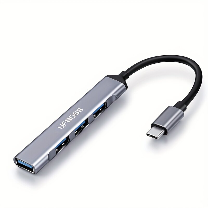 Ультратонкий 4-портовый USB 3.0 хаб Type-C, алюминиевый сплав, док-станция и разветвитель, быстрая передача данных, совместимость с ноутбуками, Xbox, смартфонами, OTG-адаптерами, флешками, внешними жесткими дисками, игровыми консолями, прин