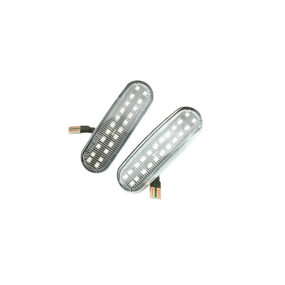 Светодиодные боковые габаритные огни для Fiat Panda, Peugeot, Citroen, с боковыми огнями, LED бегущими огнями и крыльевыми огнями, пара сверхярких светодиодных боковых маркерных огней без батарейки, белого цвета