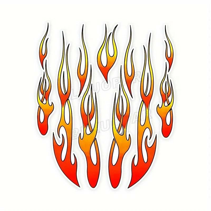 Наклейка 2D Flat виниловая Cool Flame 1 шт, стикер в стиле пламени для мотоциклетного шлема
