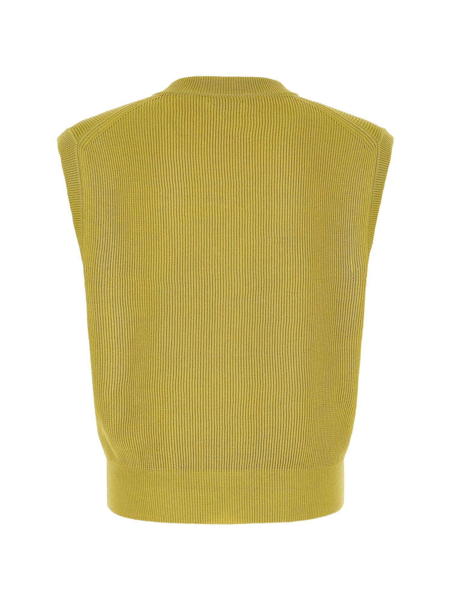 Жилет AURALEE Ribbed-knit V-neck vest, размер 54, светло-желтый — фото 1
