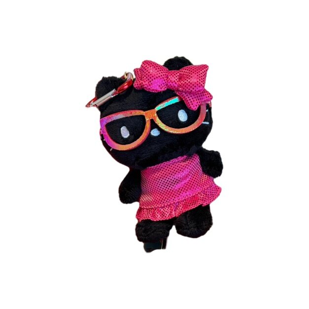 Sanrio Хелло Китти 50-летие ограниченный брелок 2009 черно-розовые очки кукла плюшевый брелок малый размер
