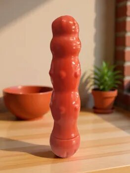 Вибратор с рельефной поверхностью Toy Joy, ABS-пластик, оранжевый, 17 см(в фирменном паке)